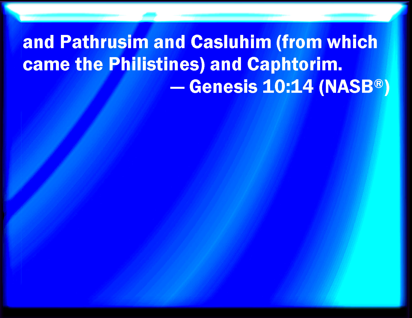 Genesis 10:14 And Pathrusim, and Casluhim, (out of whom came Philistim ...