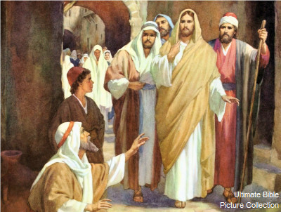 John 9 Bible Pictures: Jesus heals blind man